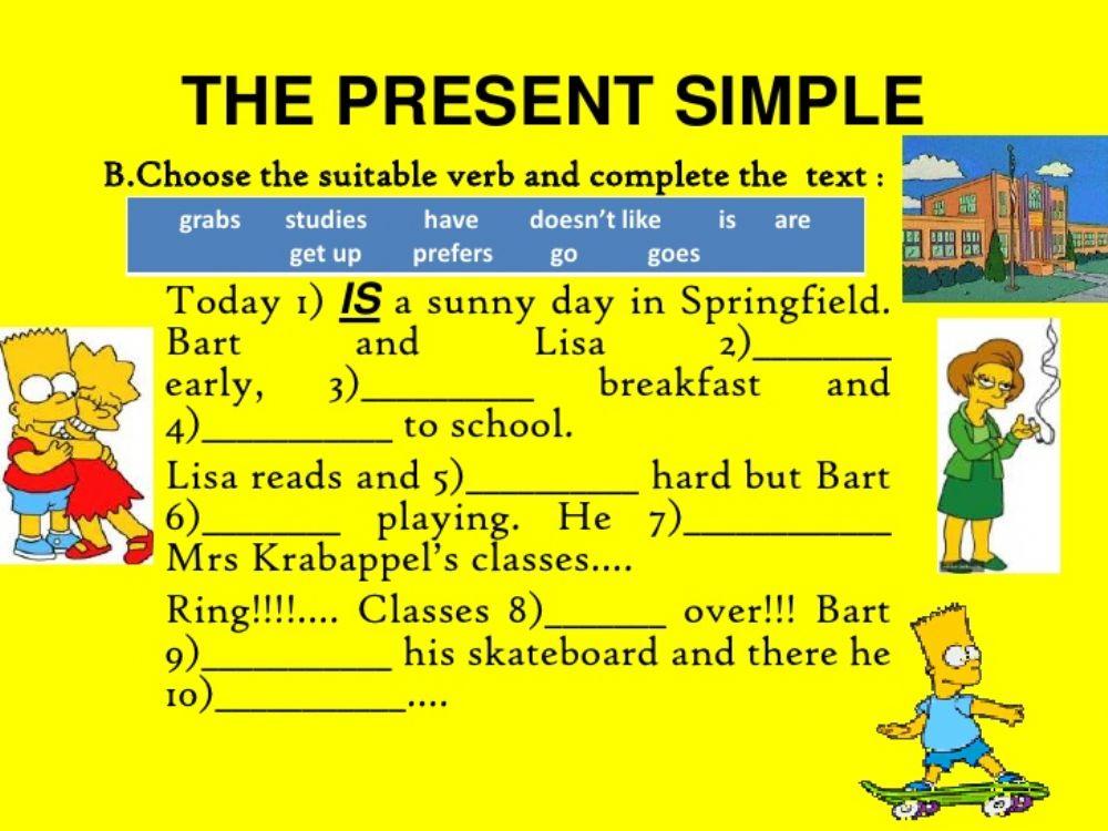 Simple present interactive activity for primary | Live Worksheets