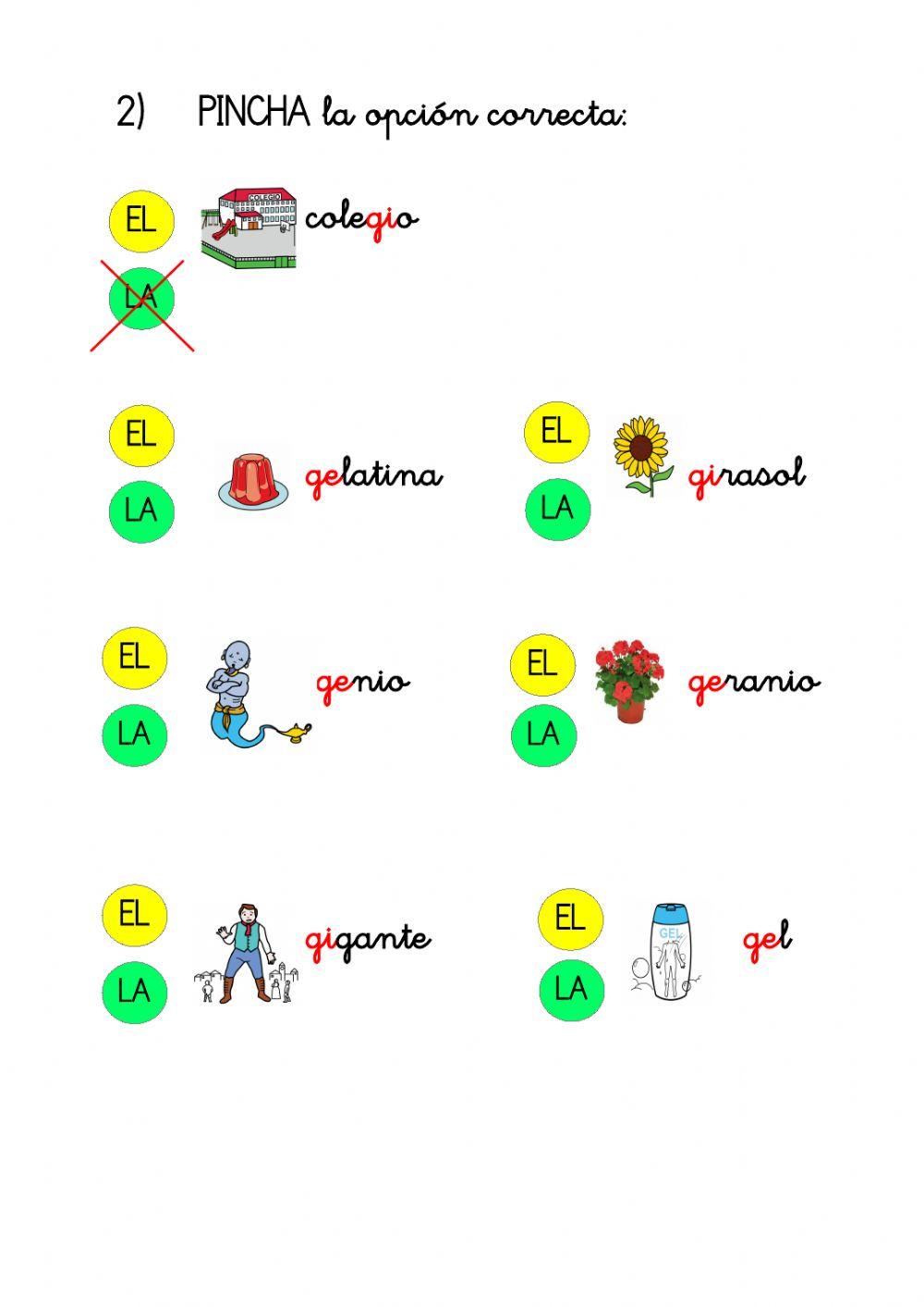 Lectoescritura ge gi worksheet | Live Worksheets