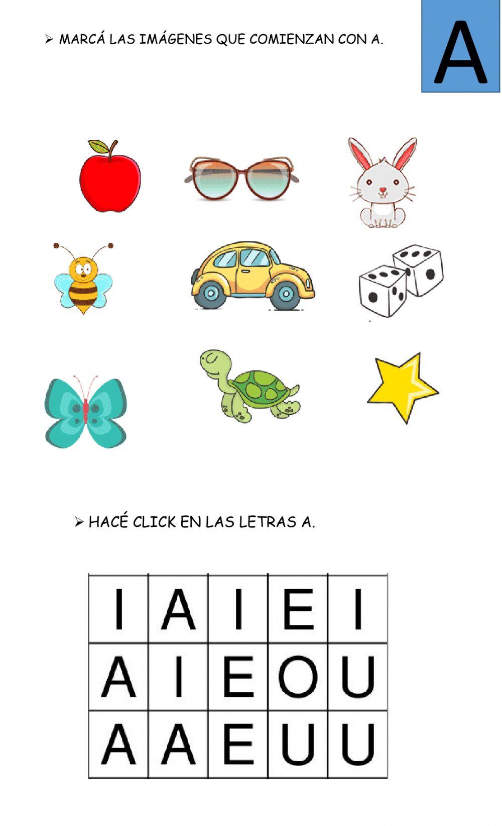 Vocal a online activity for jardin | Live Worksheets