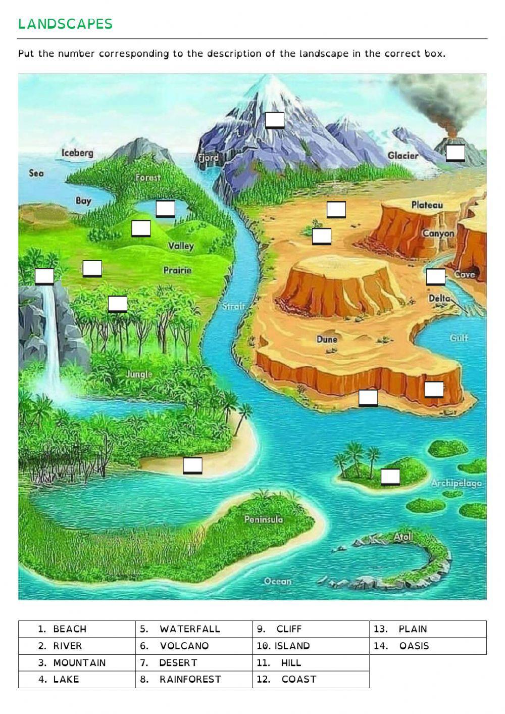 Landscapes voca… | Free Interactive Worksheets | 190186