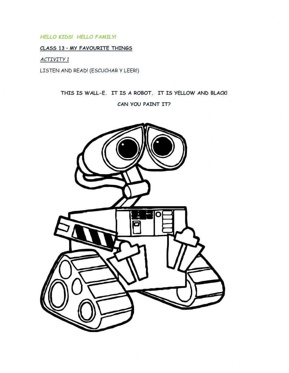 wall e worksheet
