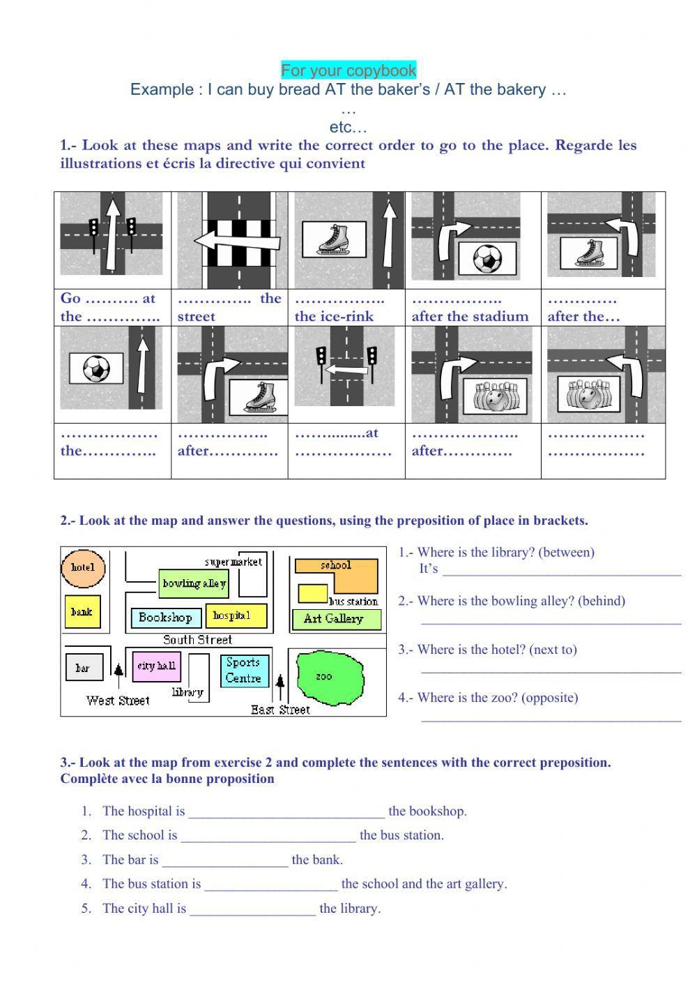 Directions in t… | Free Interactive Worksheets | 191526