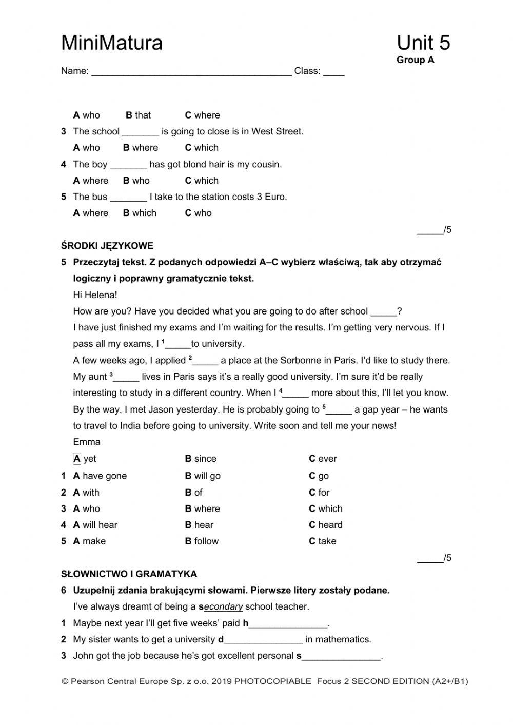 5661973 | Focus 2 unit 5 and 6 | Agata Pniewska