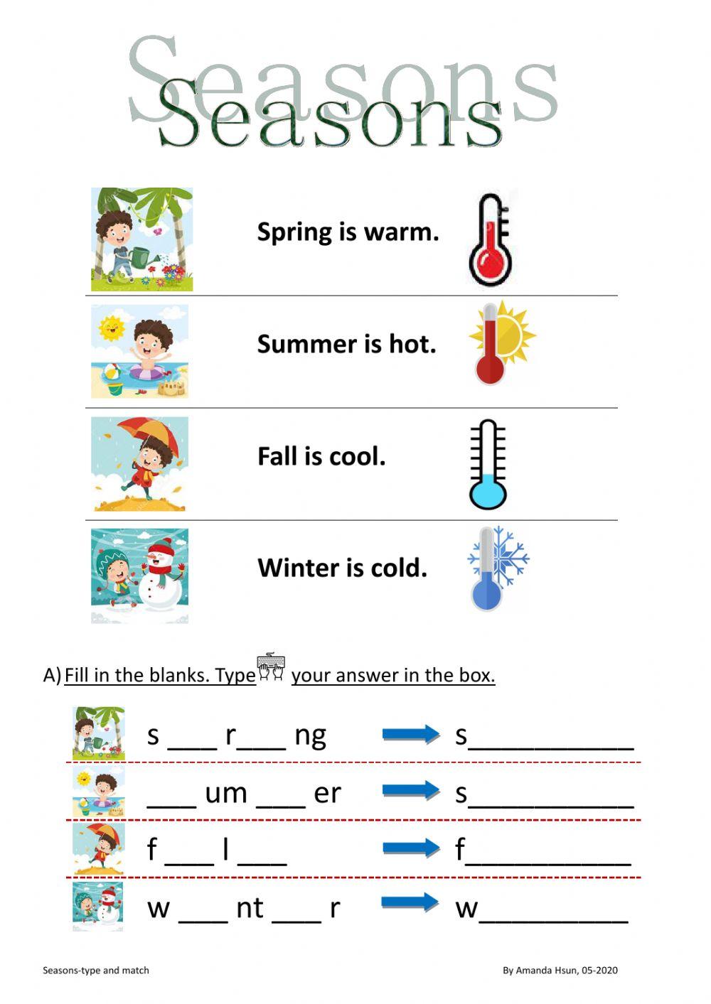 187874 | Seasons | amandahsun | LiveWorksheets