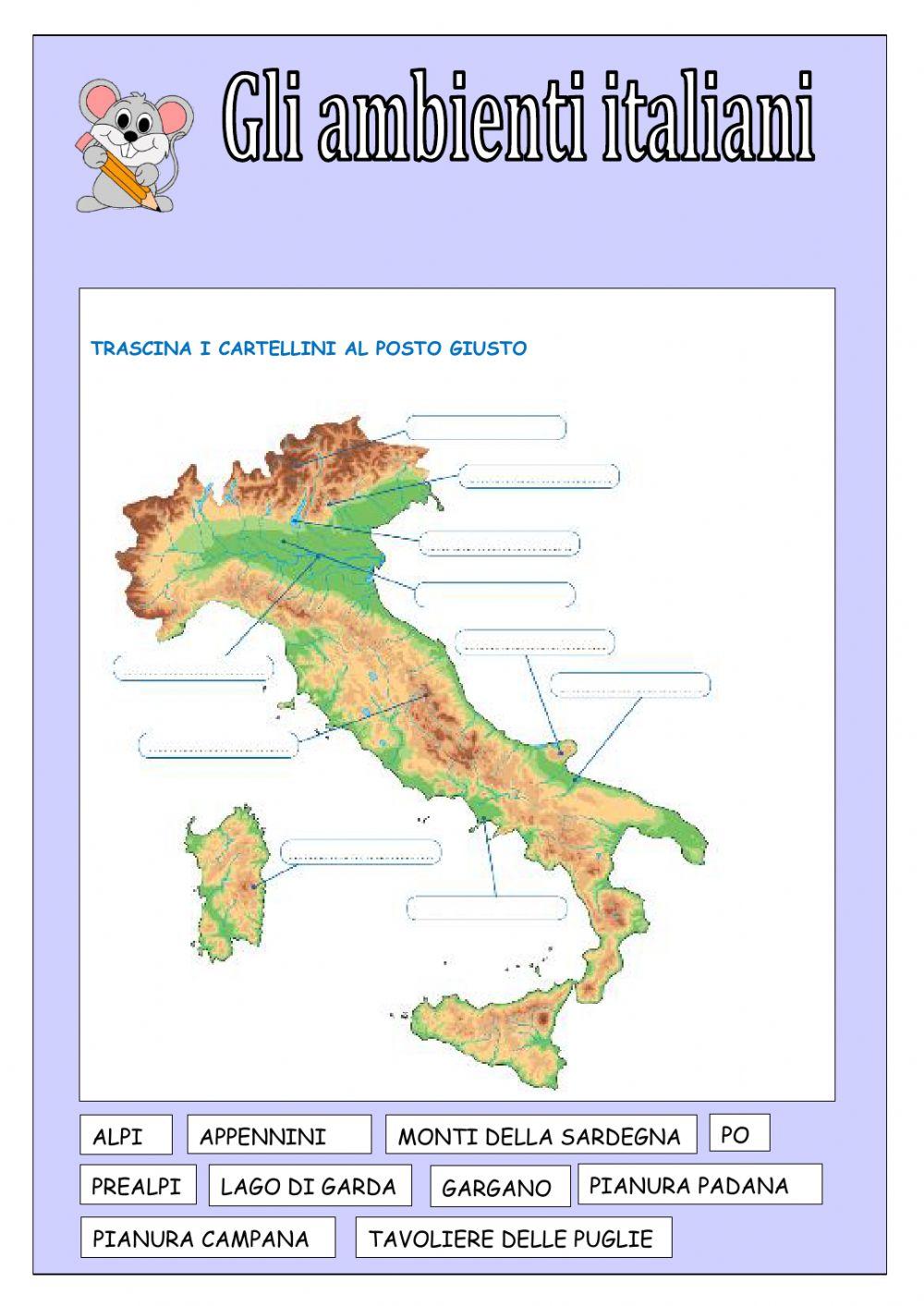 Gli ambienti italiani worksheet | Live Worksheets