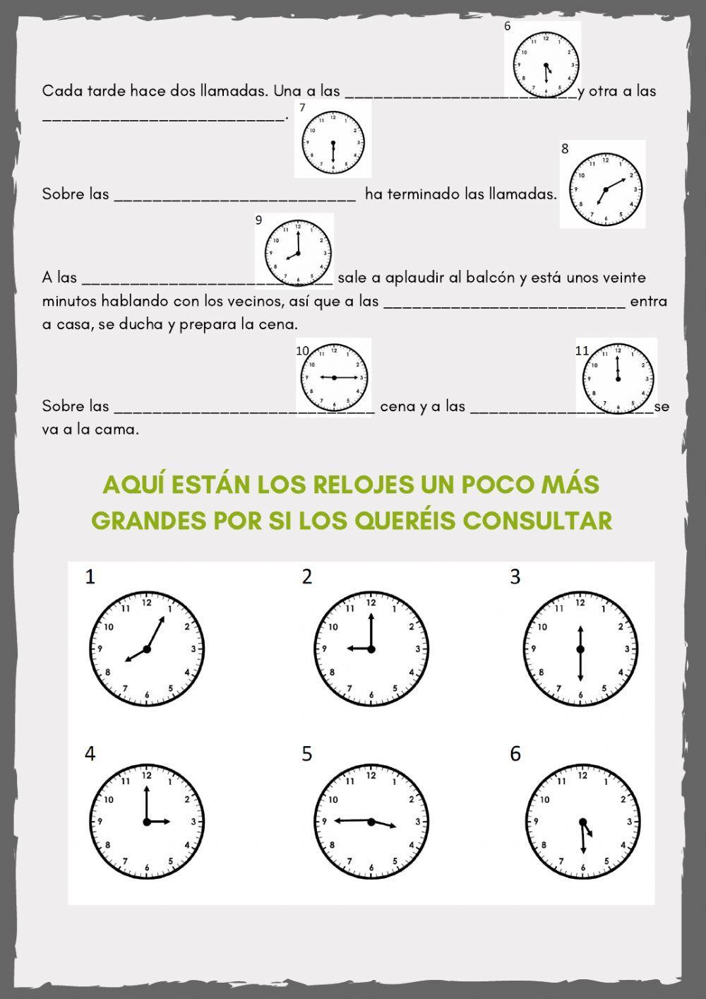 Relojes online worksheet | Live Worksheets