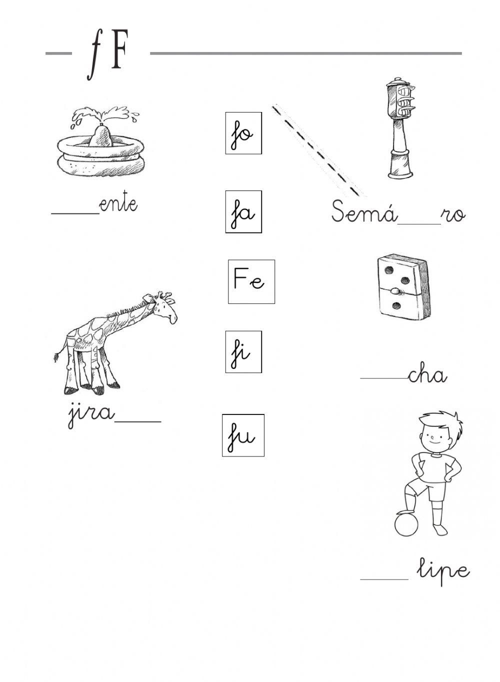 Letra f exercise for 1ºEP | Live Worksheets