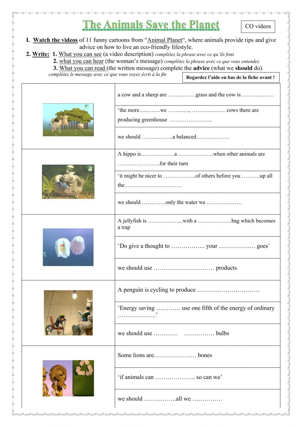 ANIMALS SAVE TH… | Free Interactive Worksheets | 5663237