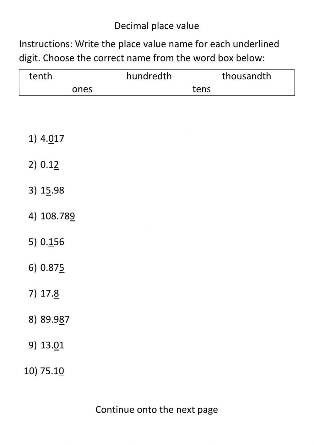 decimal-place-value-online-exercise-for-live-worksheets