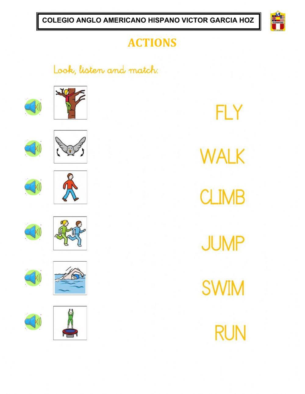 Actions 192355 | misslucero27 | Live Worksheets