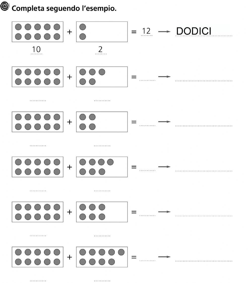 COMPONI I NUMERI-cap worksheet | Live Worksheets