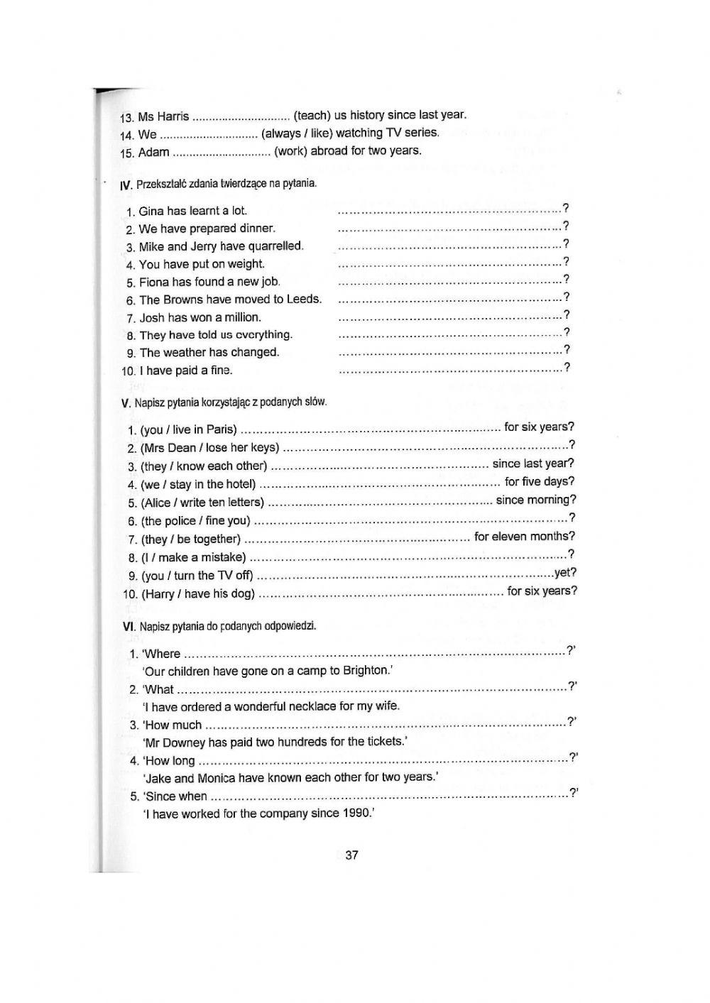 Perfect Present worksheet | Live Worksheets