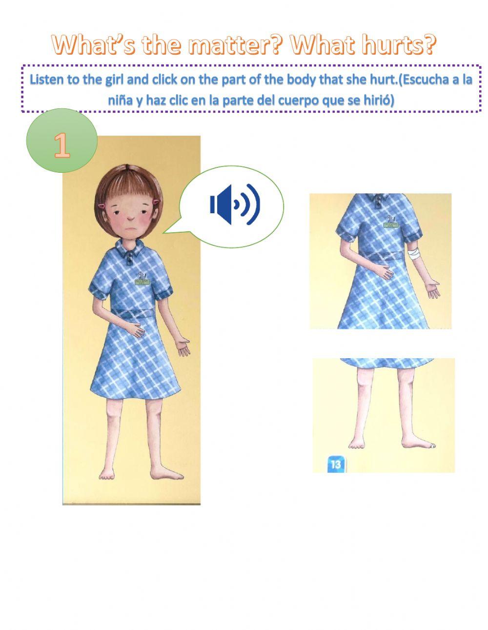 Prekinder What hurts 2 worksheet | Live Worksheets