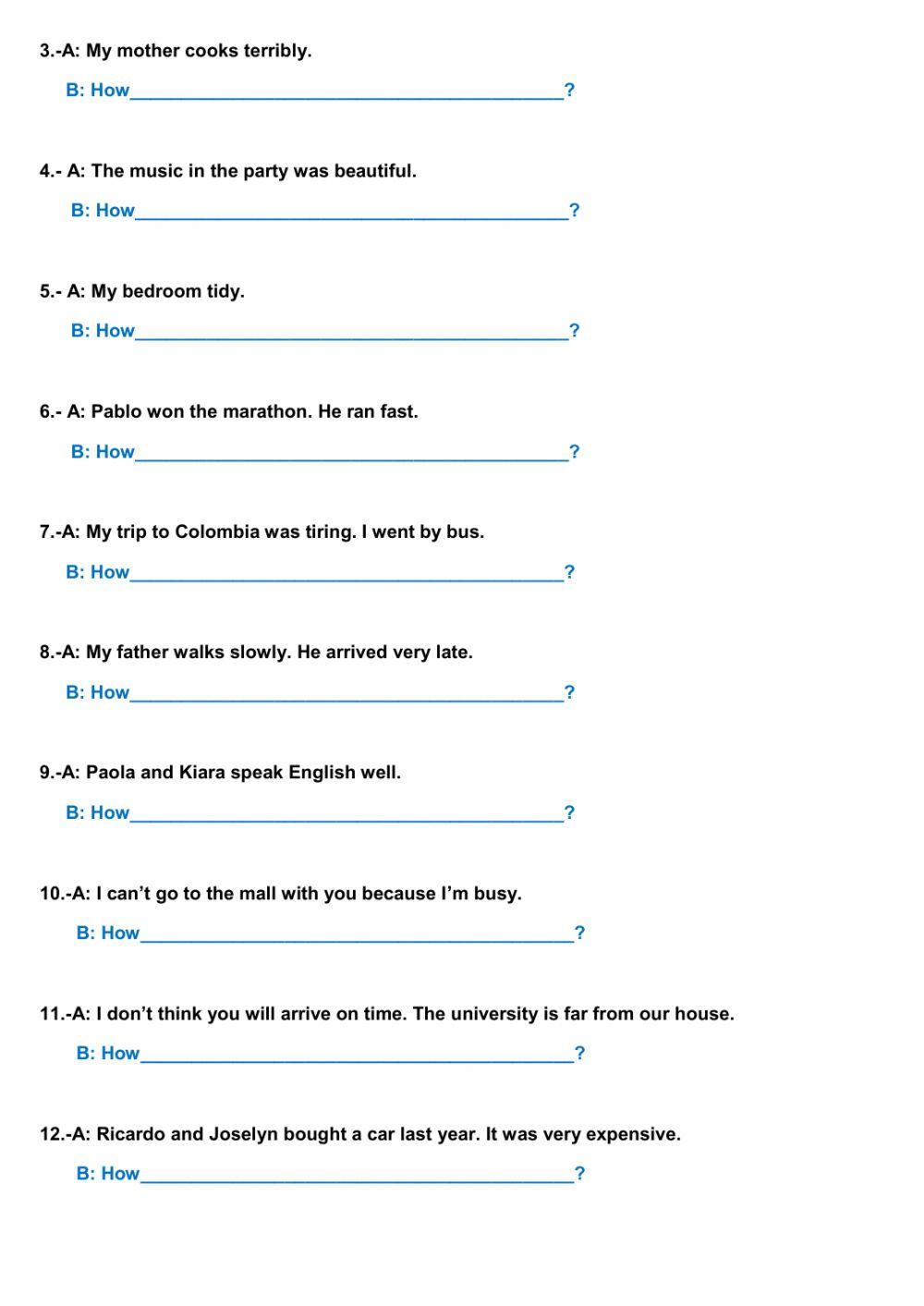 How + adjectives -adverbs worksheet | Live Worksheets