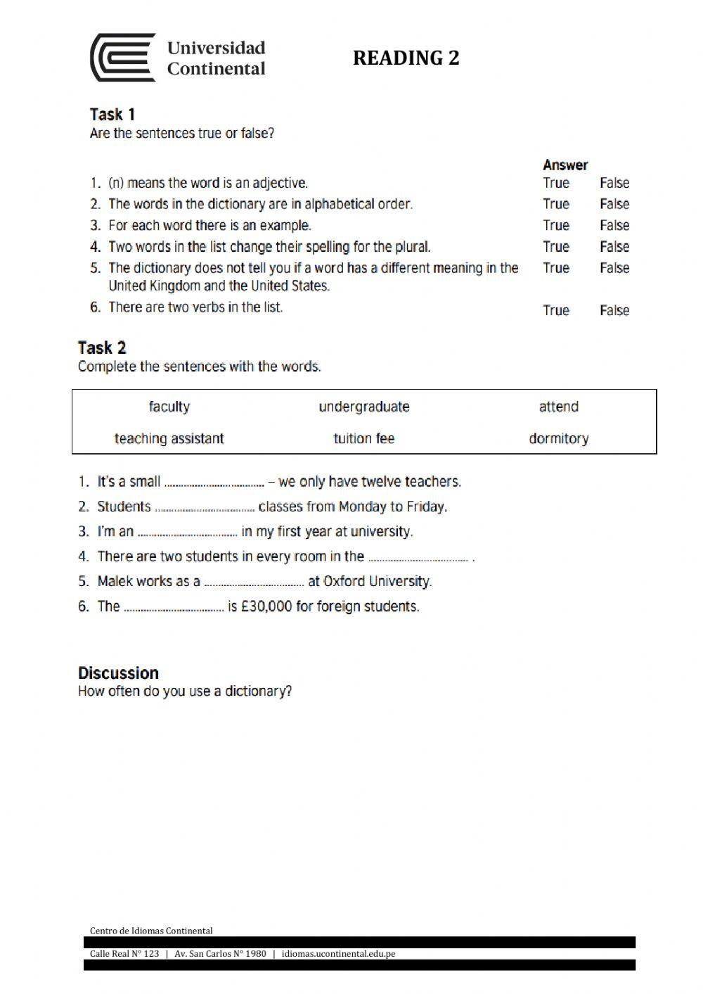 reading 2 basic 6 online exercise for | Live Worksheets
