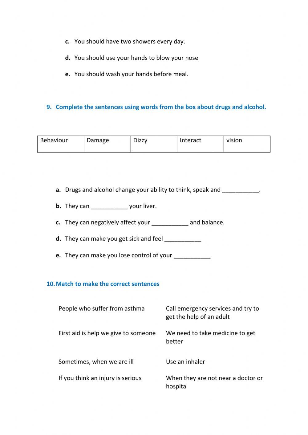 4th grade naturales unit 2 worksheet | Live Worksheets