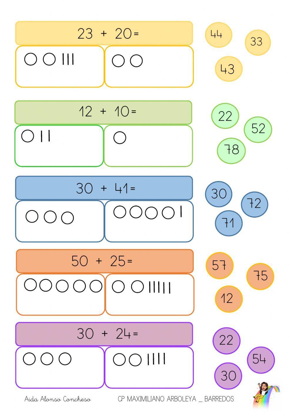 Sumas con símbolos interactive worksheet | Live Worksheets