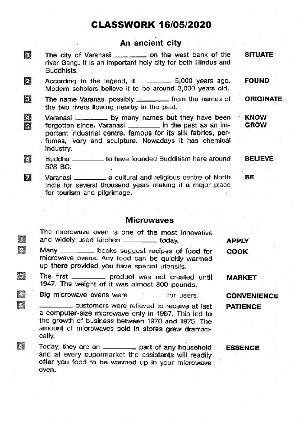 11 classwork 16.05 worksheet | Live Worksheets