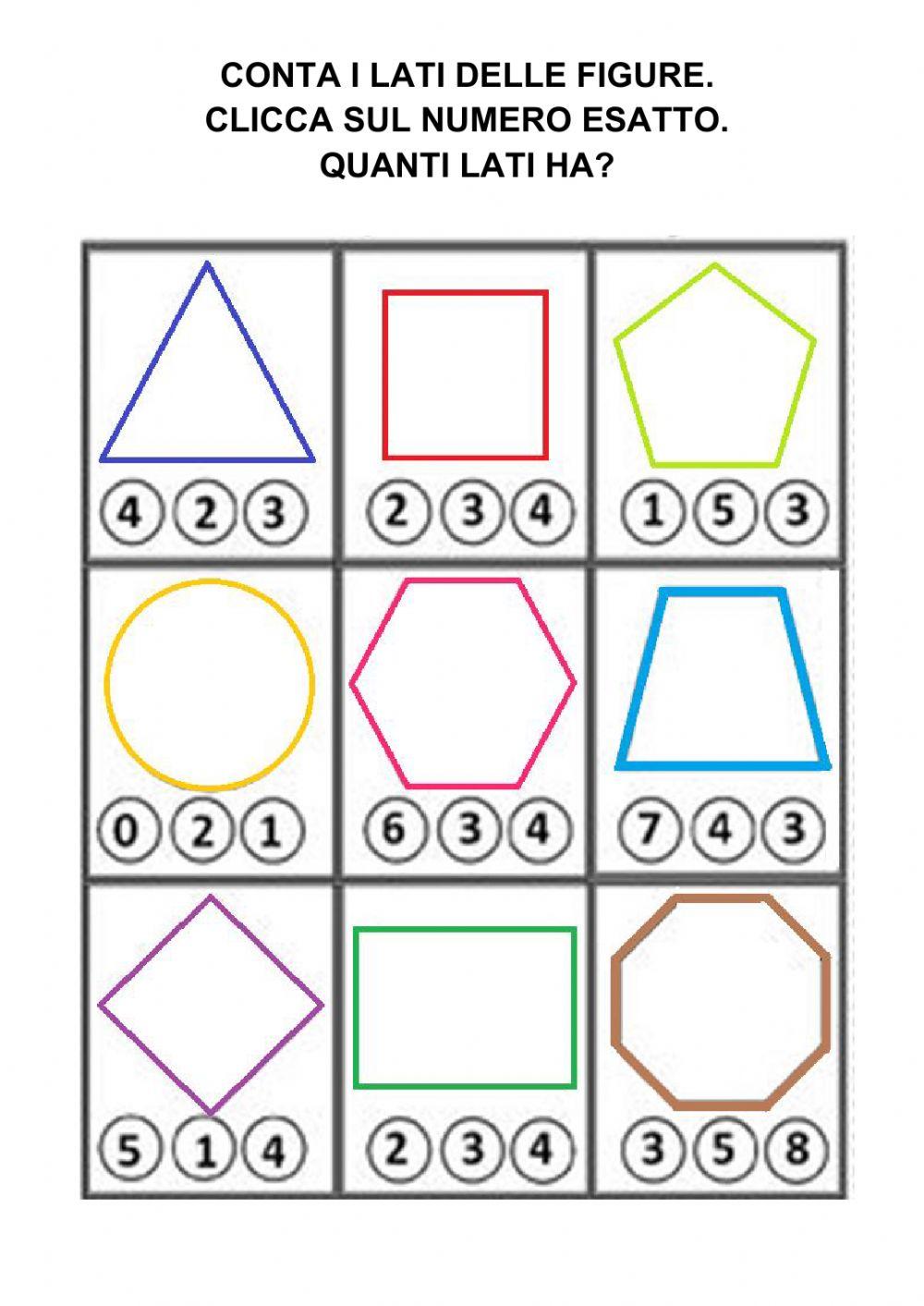 Lati Figure Geometriche worksheet | Live Worksheets