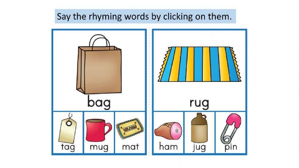 Rhyming Words Speaking worksheet | Live Worksheets