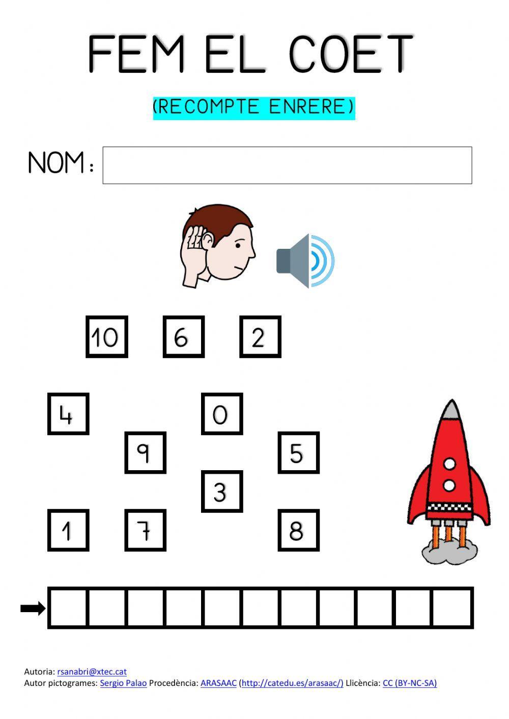 Fem el coet del… | Free Interactive Worksheets | 195239