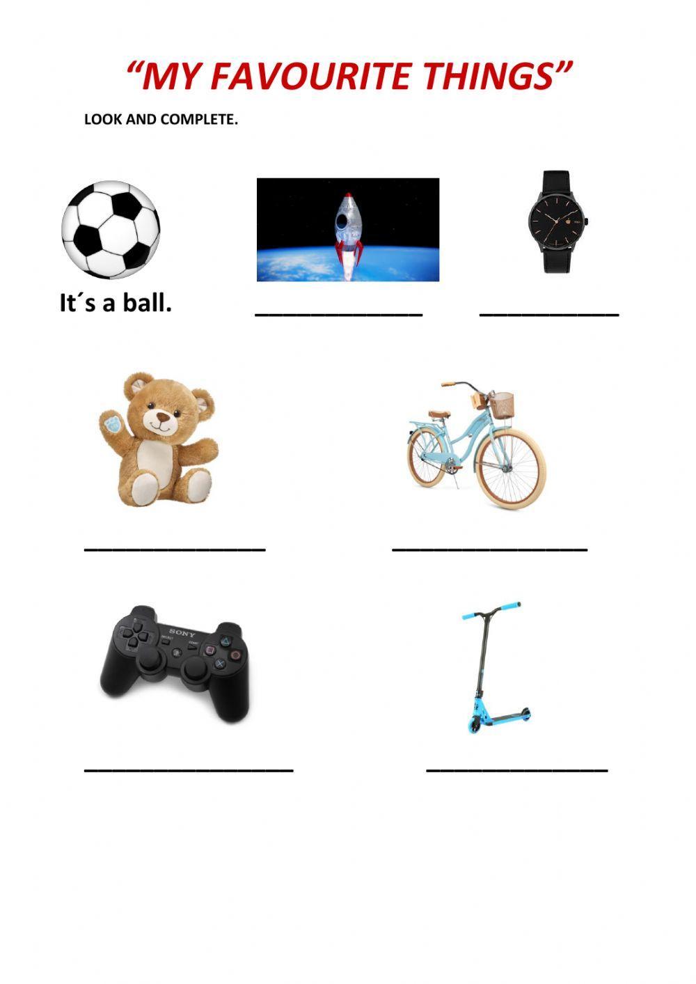 My Favourite Things Worksheet Live Worksheets