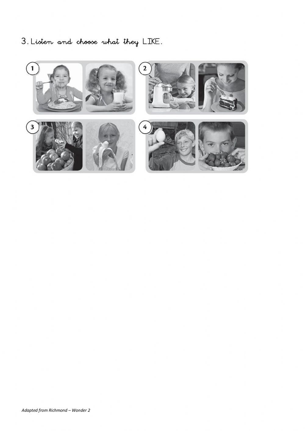 Assessment: food worksheet | Live Worksheets