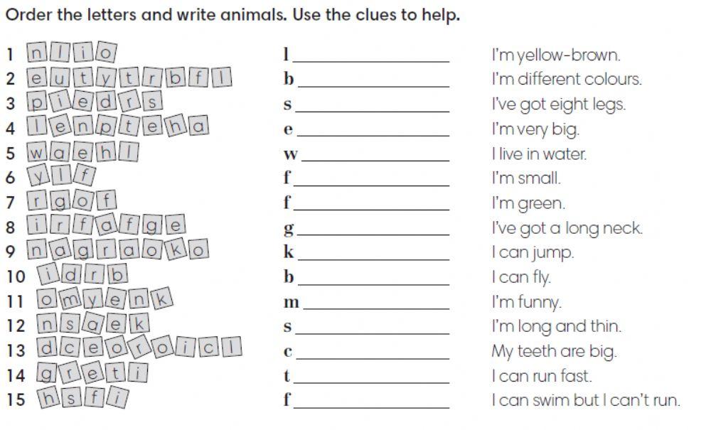 Animals online exercise for Grade 4 | Live Worksheets