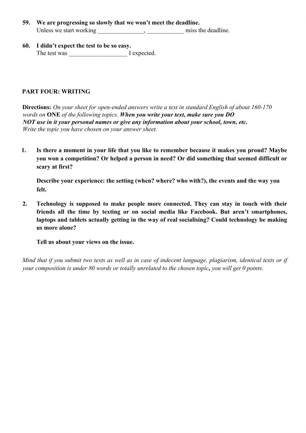 English State Exam preparation TEST 19-2018 MODULE 3 worksheet | Live ...