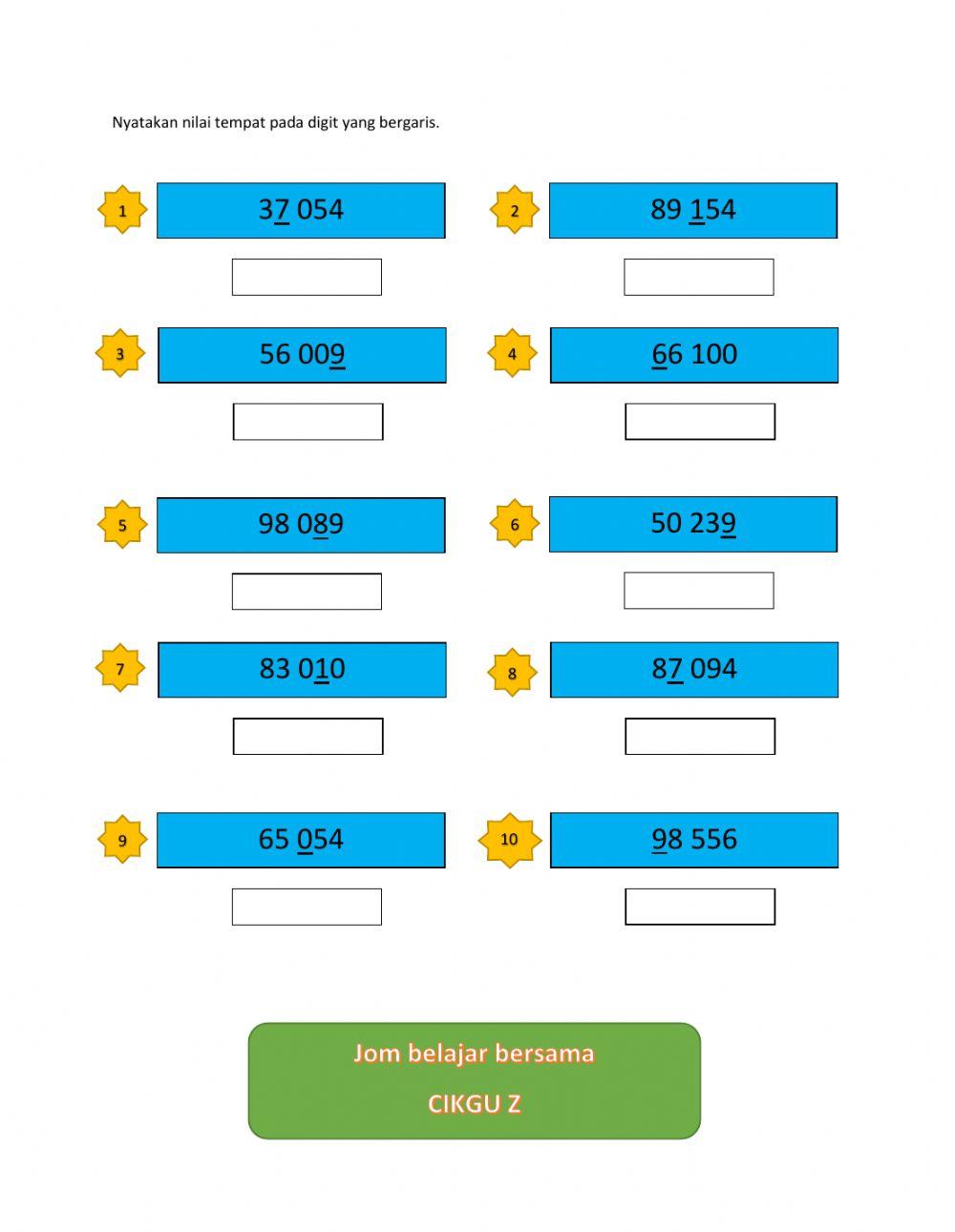 Matematik interactive worksheet for tahun 4 | Live Worksheets