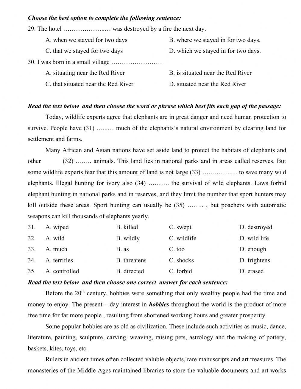 The Second Term Examination – ENGLISH 11-2 worksheet | Live Worksheets