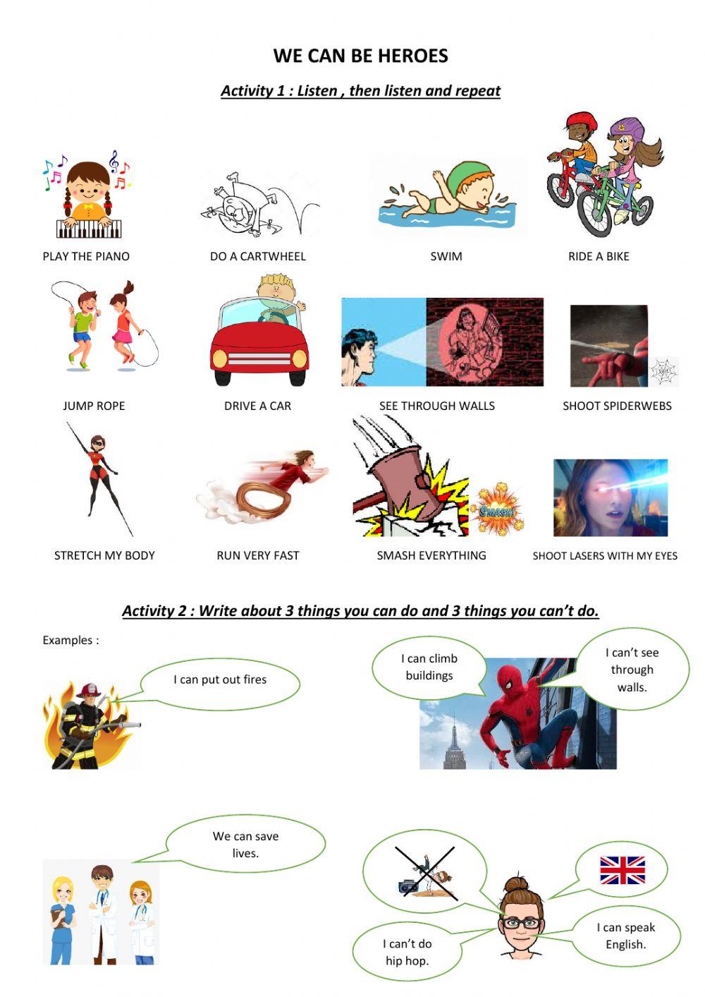 Abilities interactive exercise | Live Worksheets