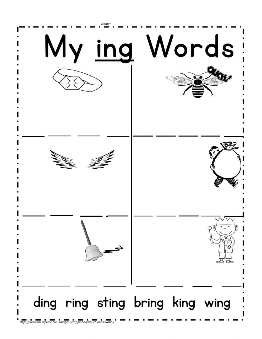 Ing Words Online Exercise For Live Worksheets ing-words-online-exercise-for-live-worksheets