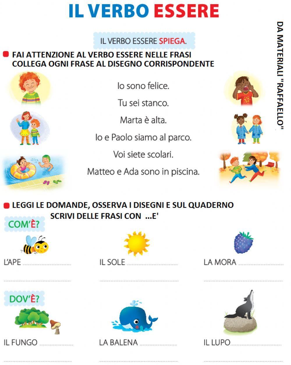 Verbo essere | Free Interactive Worksheets | 200470