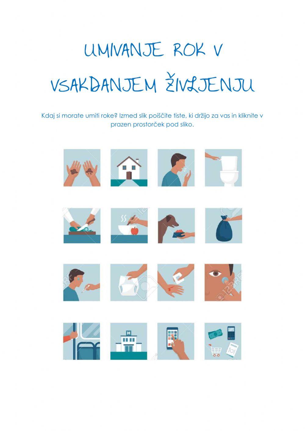 Umivanje rok worksheet | Live Worksheets