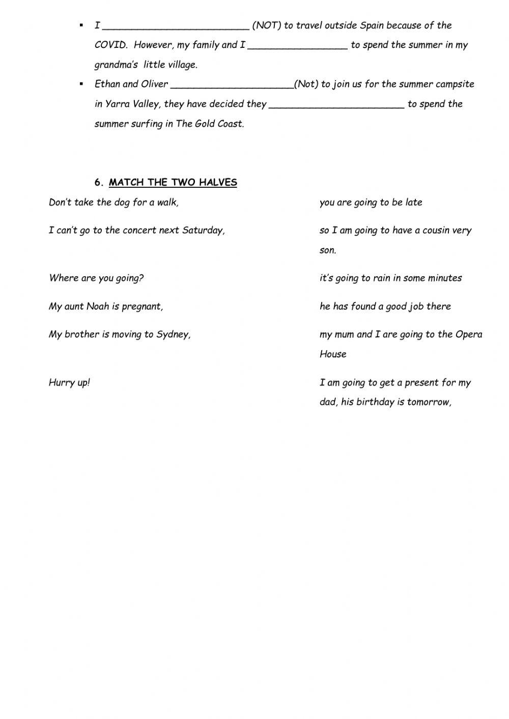 Australian bucket list worksheet | Live Worksheets