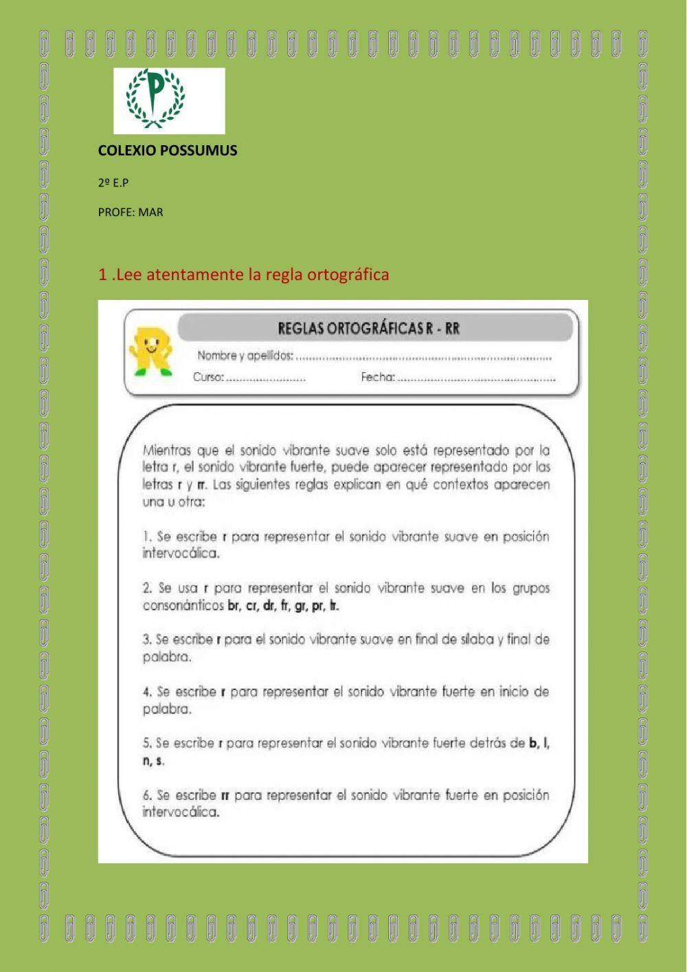 Uso r-rr worksheet | Live Worksheets