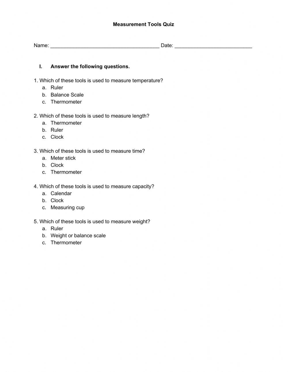Tools Quiz worksheet | Live Worksheets
