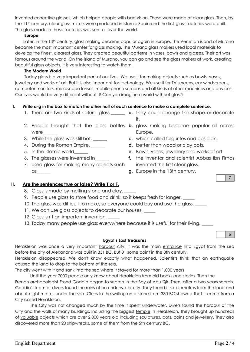 Reading FF G6 worksheet | Live Worksheets