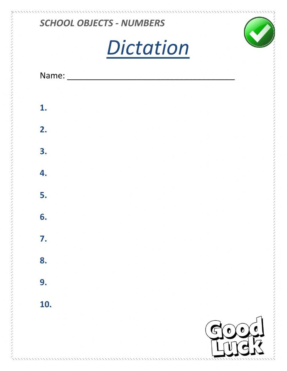 Dictation free activity | Live Worksheets