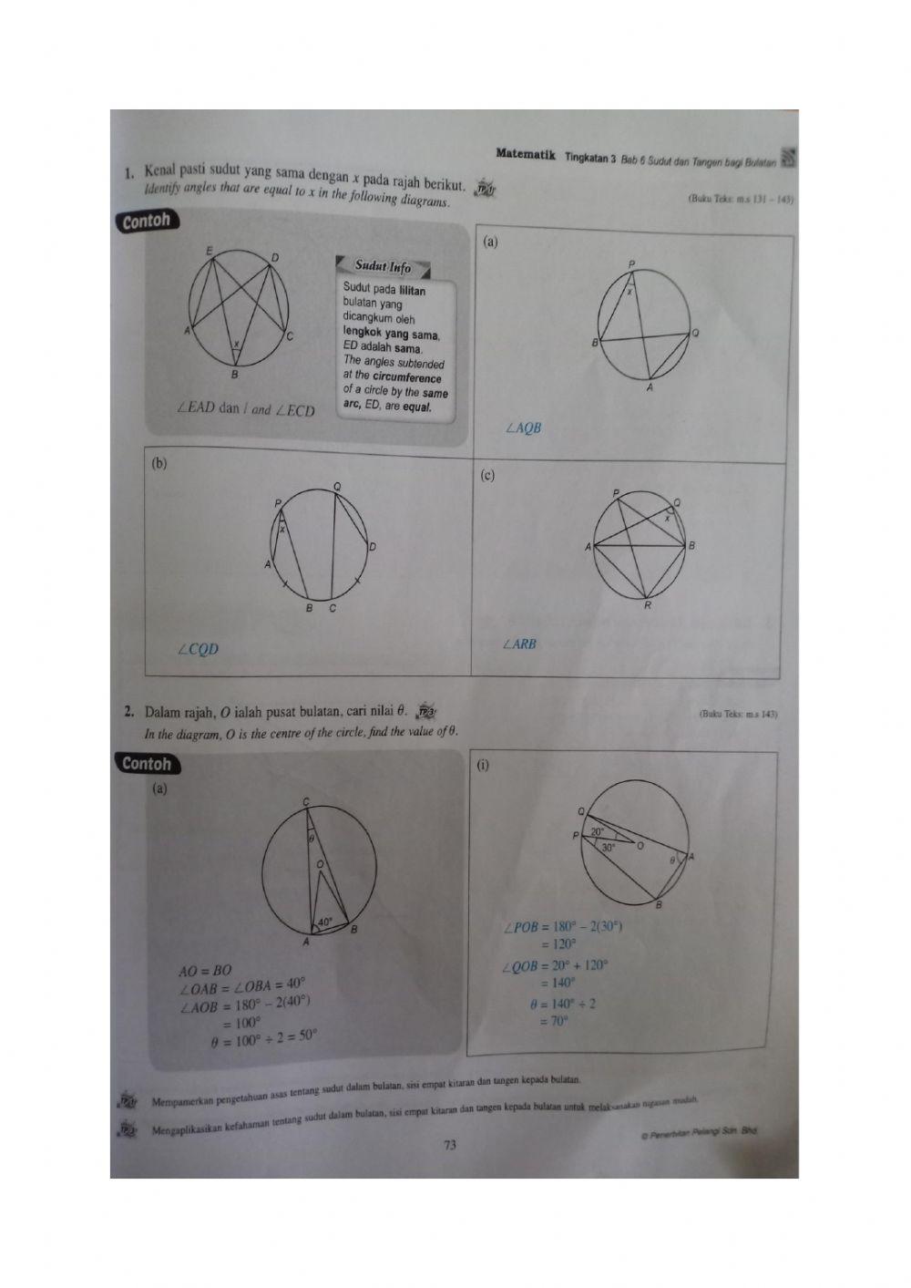 5681837 | PROPERTIES OF ANGLES IN CIRCLES | Saiza