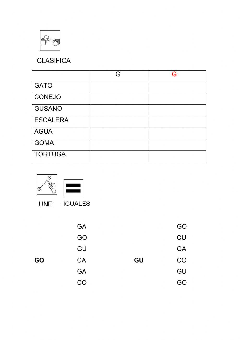 Ga-go-gu interactive worksheet | Live Worksheets