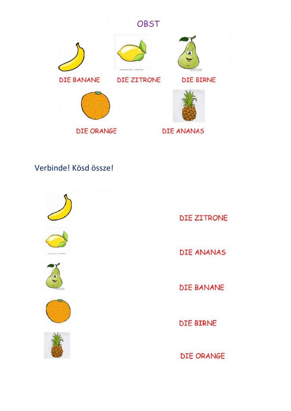 Obst exercise | Live Worksheets
