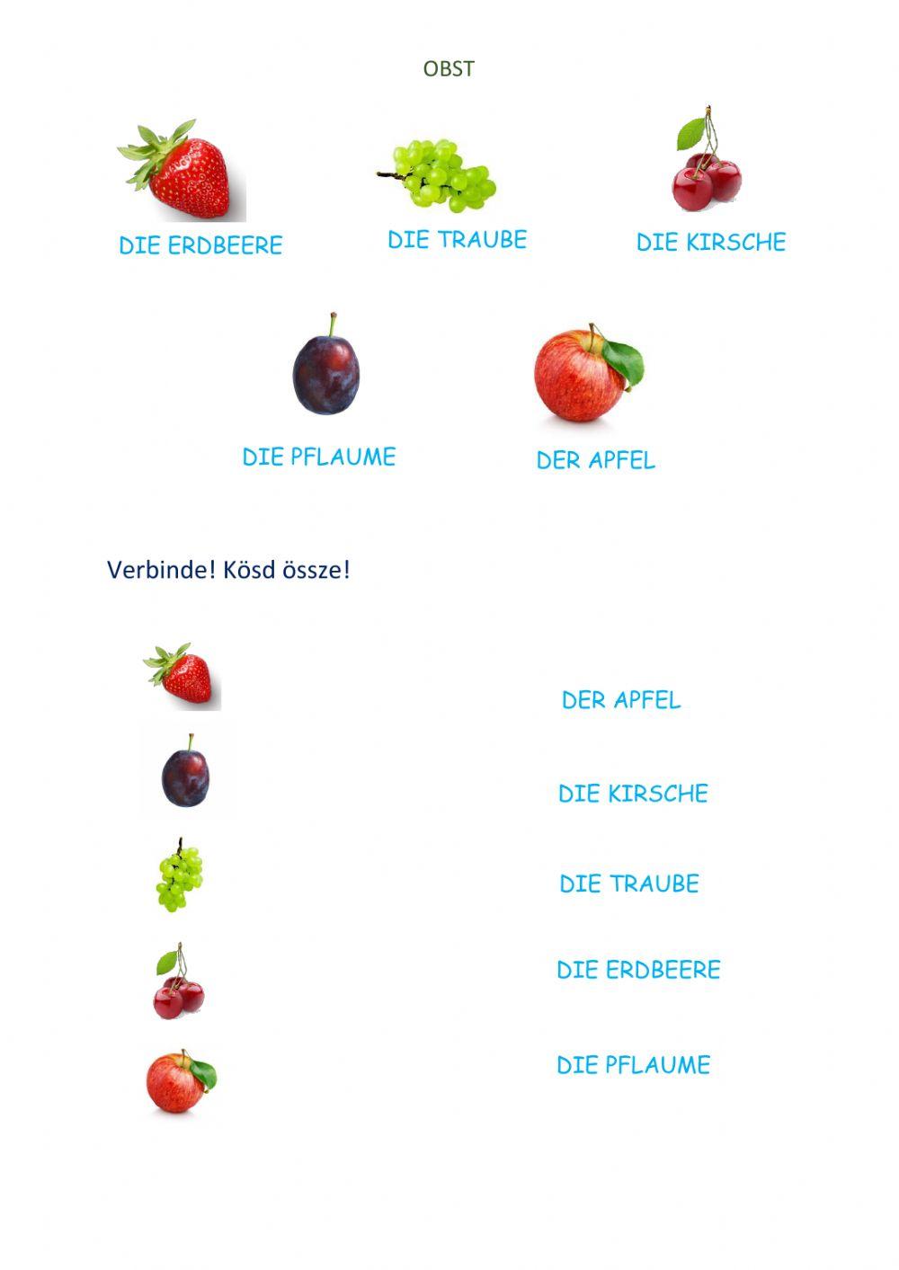 Obst exercise | Live Worksheets