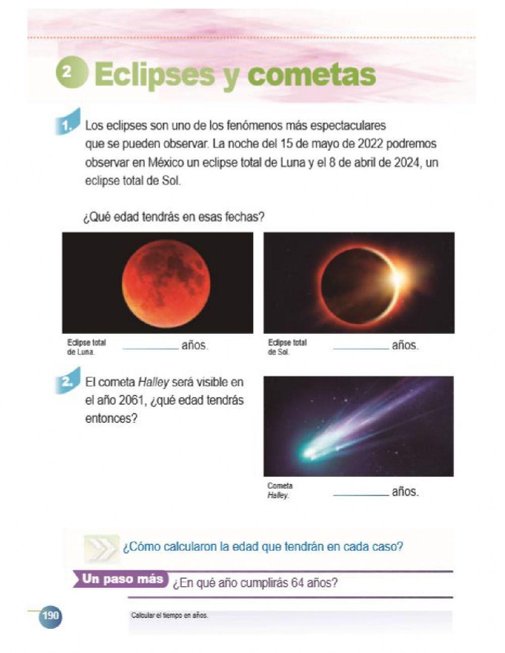 Matematicas interactive worksheet for Eclipses | Live Worksheets