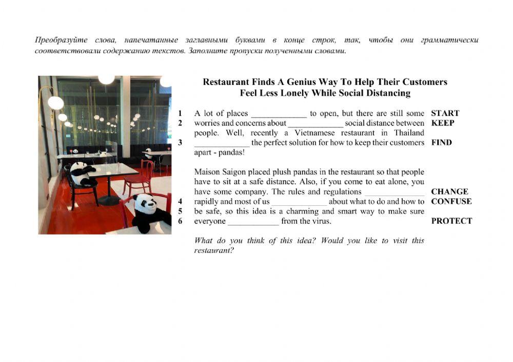 RNE - Grammar- Social Distancing COVID worksheet | Live Worksheets