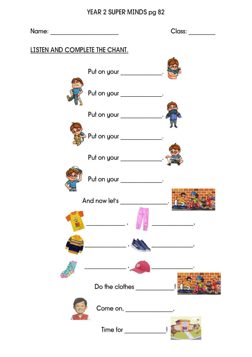 Get dressed Jazz Chant worksheet | Live Worksheets