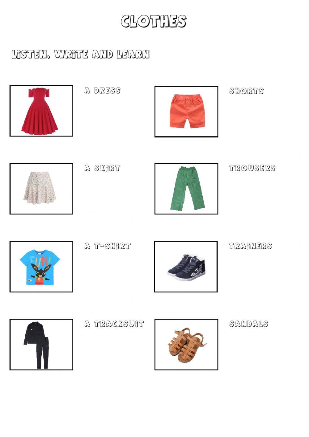 Clothes 201895 | Michela Bozza | Live Worksheets