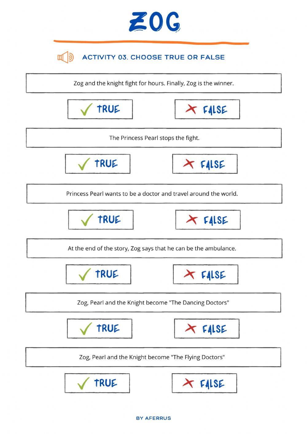 Zog online exercise | Live Worksheets