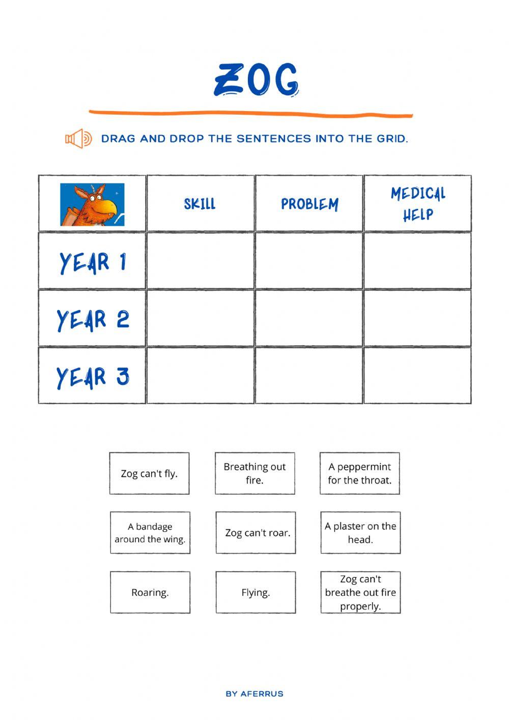 Zog interactive activity | Live Worksheets